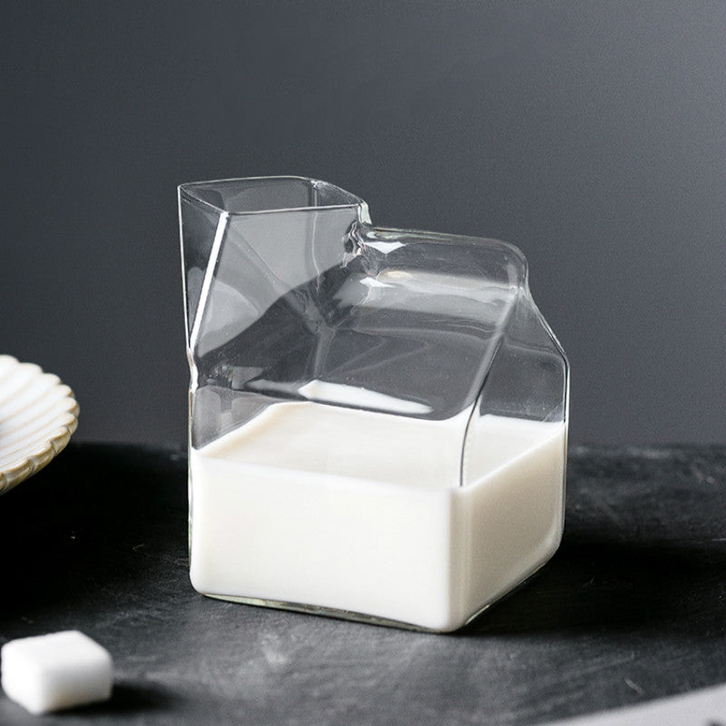 Don't miss out Glass Milk Cup Square Japanese Style